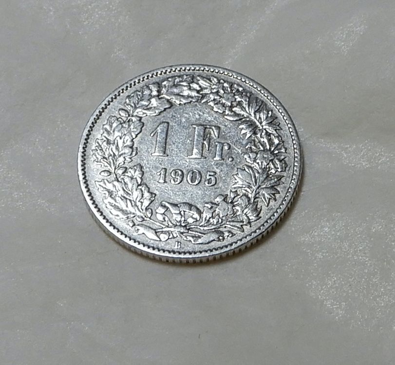 Silber Münze, 1905 , 1 Franken (Gebraucht) in Luzern für CHF 3 – mit Lieferung auf Ricardo kaufen