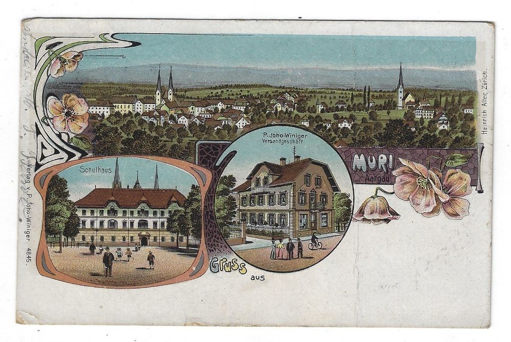 Gruss aus MURI (Aargau), 3-bildrige Farb-Litho, 1905 (Gebraucht) in Weinfelden für CHF 38 – mit ...