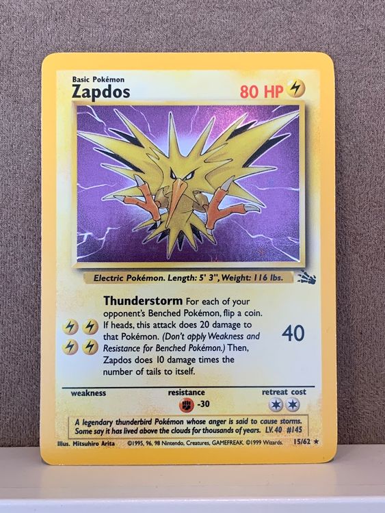 15/62 Zapdos Holo ENG Pokemon Fossil (Gebraucht) in Fislisbach für CHF 55 – mit Lieferung auf ...