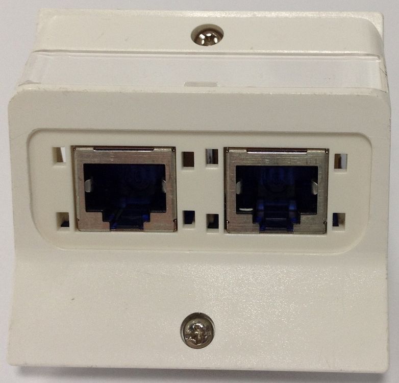 Ethernet Doppel-Steckdose RJ45 Cat.6 weiss Unterputz (Gebraucht) in ...