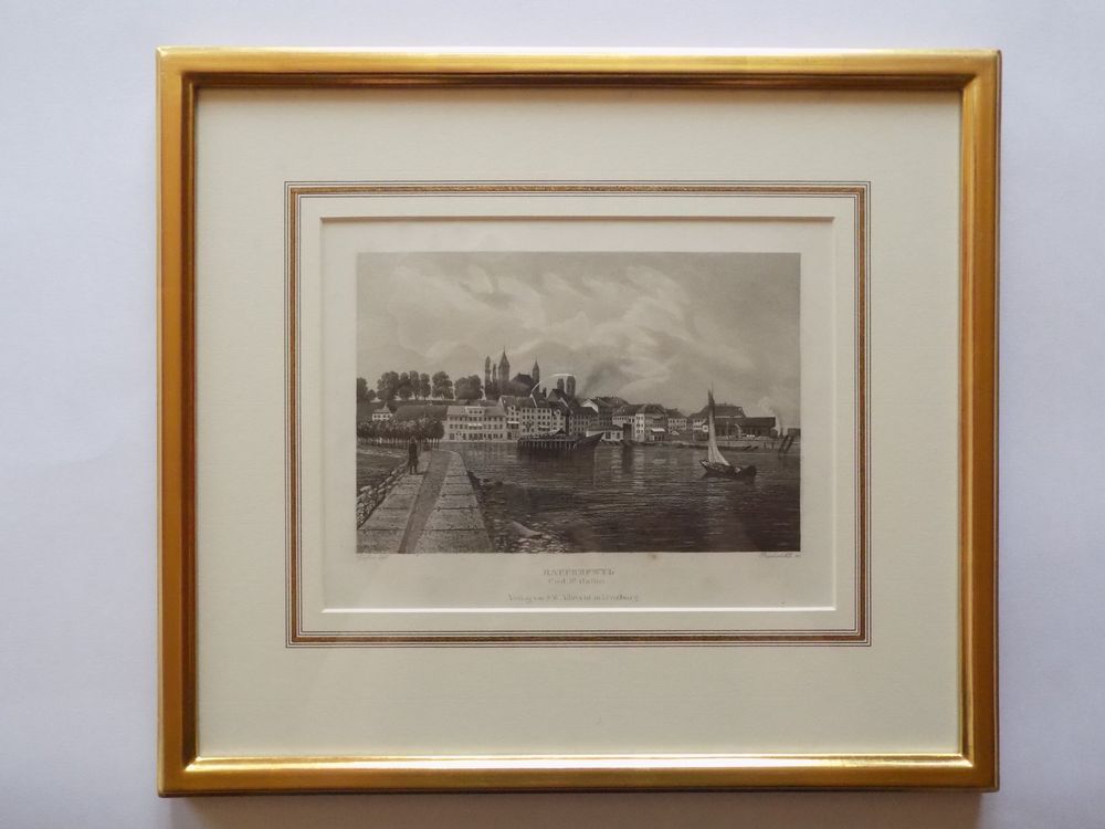 Rapperswil sehr schöne Aquatinta im Goldrahmen (Gebraucht) in Risch für CHF 145 – mit Lieferung ...