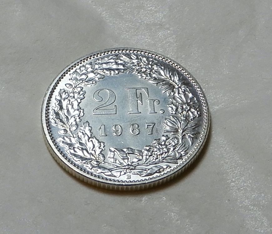 Silber Münze, 1967 , 2 Franken | Kaufen auf Ricardo