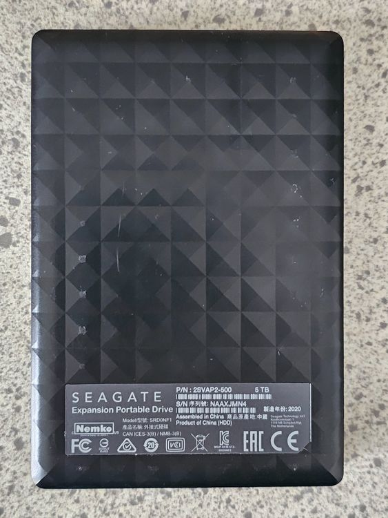 Externe 2,5“ Harddisk 5 Terabyte USB 3 - Seagate Expansion (Gebraucht ...