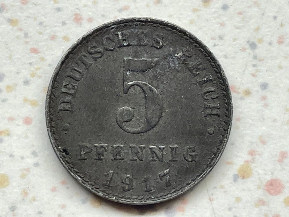 Deutsches Reich: 1917 5 Pfennig (Gebraucht) in Winterthur für CHF 1 – mit Lieferung auf Ricardo ...