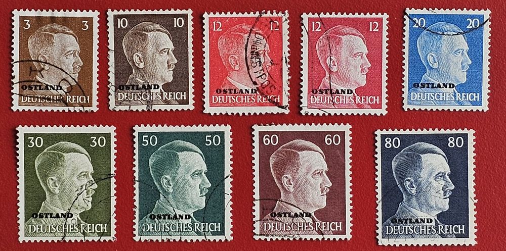 DEUTSCHES REICH HITLER ÜBERDRUCK OSTLAND 1940 GEBRAUCHT (Gebraucht) in Düdingen für CHF 5 – mit ...