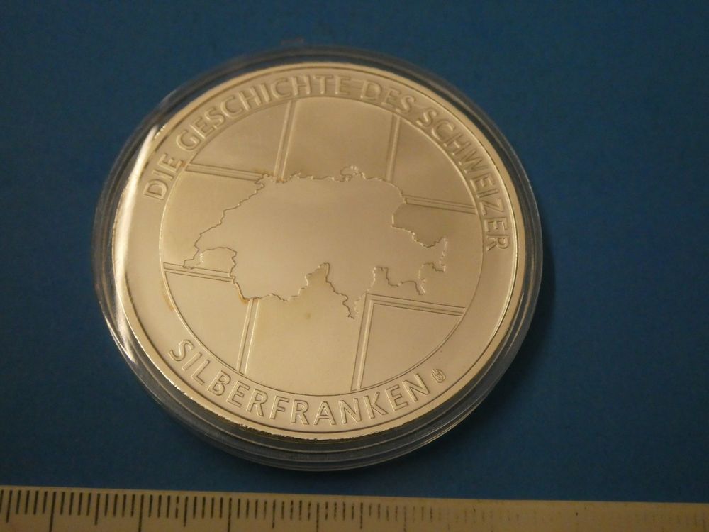 versilberte Medaille PP 50 mm, Silberfranken 1966 S. Bernhar (Neu ...