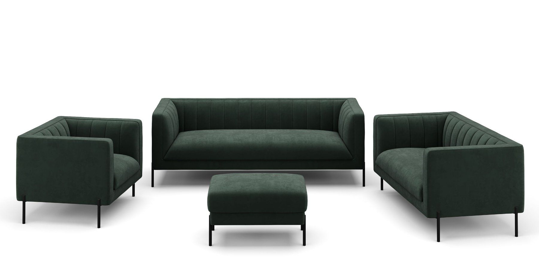 Elegantes Sofa Dunkelgrun Samt Ebenbild