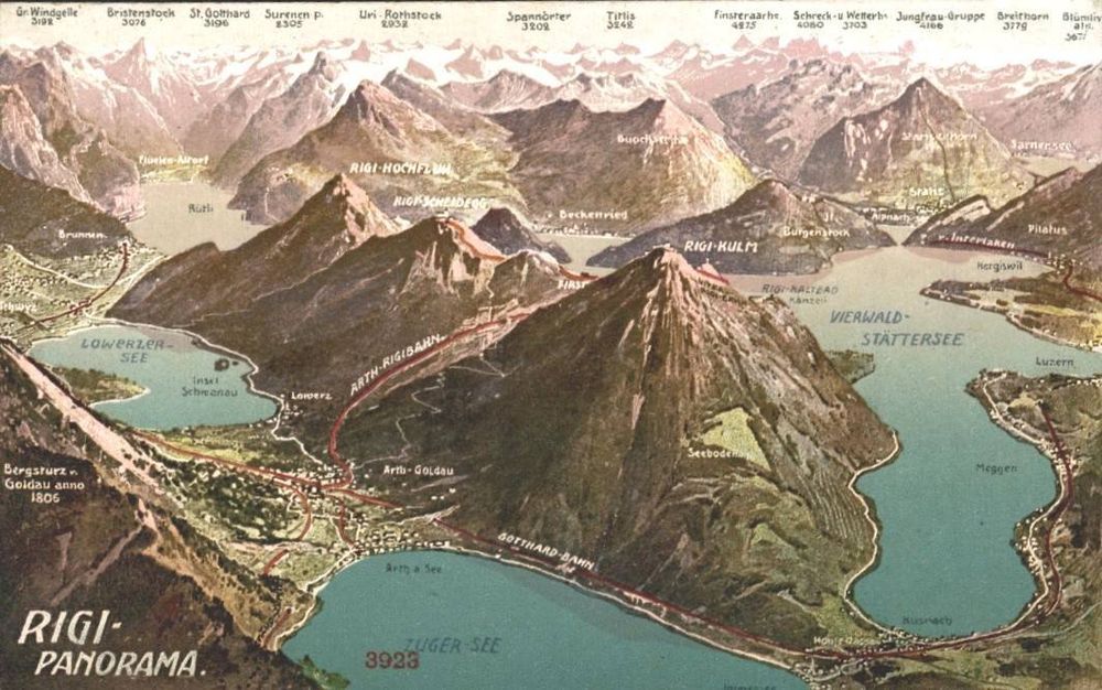 Rigi Panorama, Reliefkarte, Vierwalstätter-, Zuger- + Lowerz | Kaufen auf Ricardo