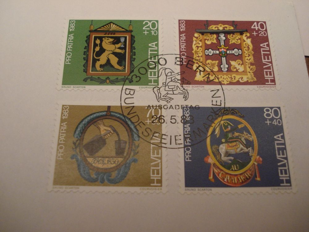 Pro Patria 1983, FDC Satz und 4erblocks, 5 Belege (Gebraucht) in Niederwil AG für CHF 1 – mit ...