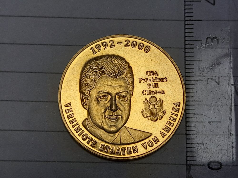 Medaille Bill Clinton 1992-2000 ( Medaille Vergoldet ) (Gebraucht) in ...