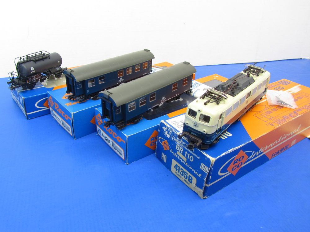 Roco H0, E-Lok BR 110, 4135B, Bautruppwagen, 44320A, 44321A | Acheter ...