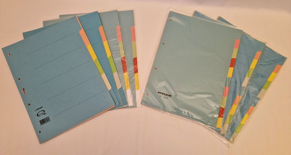 7x neue Register A4 für Ordner-Unterteilung, 3x 10er, 4x 6er | Kaufen ...