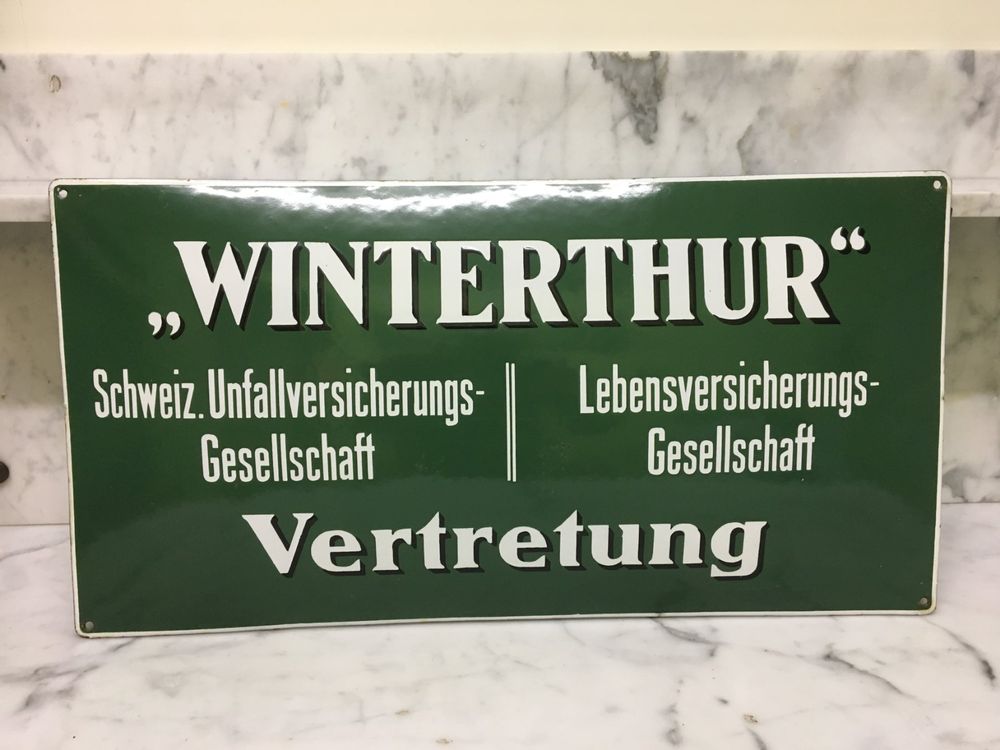 Emailschild Winterthur Versicherung, Reklam-Schild (Gebraucht) in ...