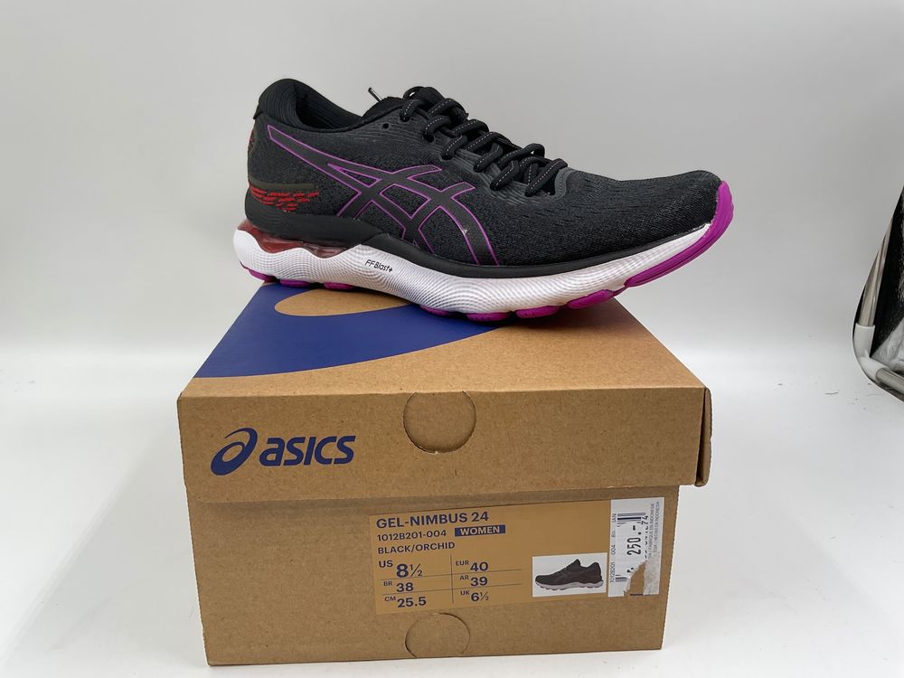 ASICS GEL-NIMBUS 24 1012B201-004 WOMEN BLACK/ORCHID US 8½ EU (Neu und ...