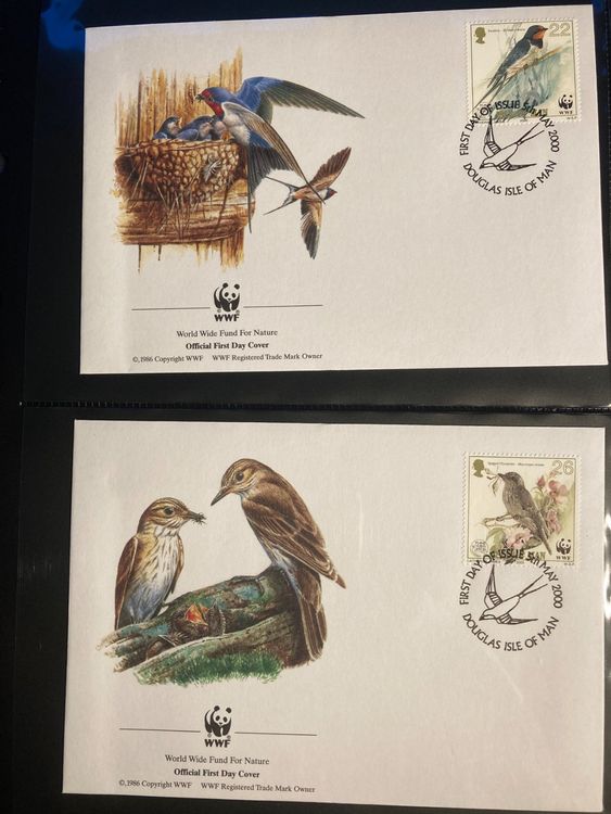 Insel Man 2000 Satz WWF Singvögel illustr. Ersttagsbriefe (Neu (gemäss ...