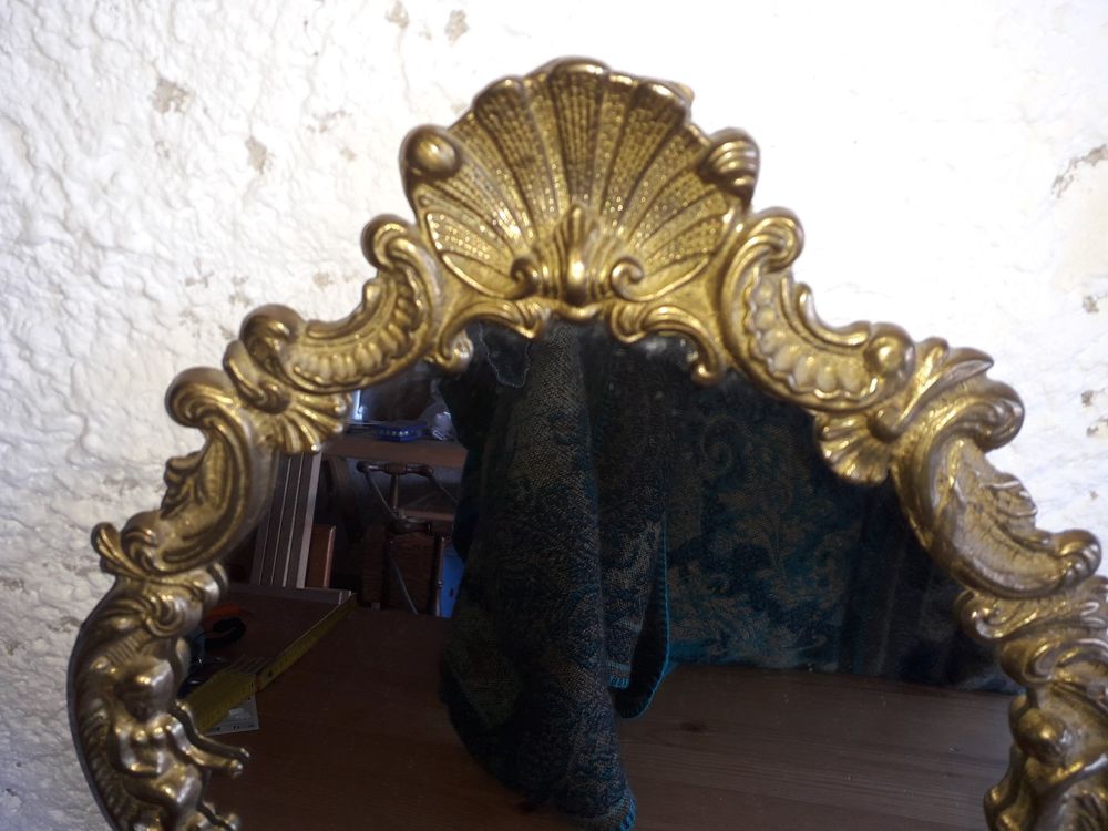 Spiegel aus Messing * mit Engel und Muschel * Wandspiegel (Gebraucht ...