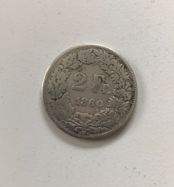 2 Franken 1860 Silber (Gebraucht) in Roggliswil für CHF 20 – mit Lieferung auf Ricardo kaufen