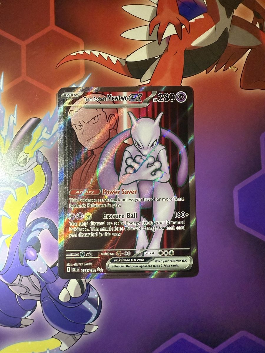 Carte Pokémon Team Rocket's Mewtwo EX -Full Art 213/182 (Neuf (Voir ...
