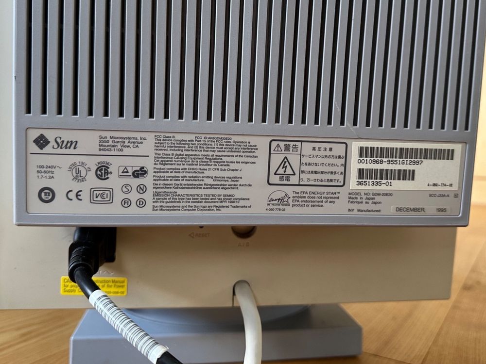 Sun Microsystems GDM-20E20 CRT (1997) Monitor Röhrenmonitor (Gebraucht ...