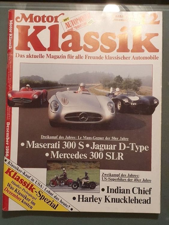 Motor Klassik 12/86 Maserati 300S 300 SLR Jaguar D Harley xx | Kaufen ...