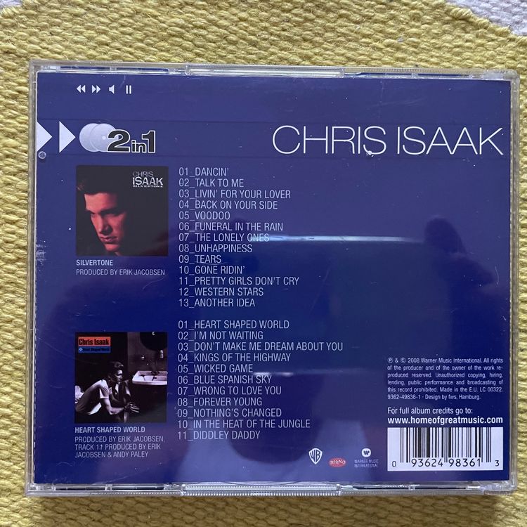 CHRIS ISAAK-2CD SILVERTONE/HEART SHAPED WORLD (Gebraucht) in Rorschacherberg für CHF 4.9 – mit ...