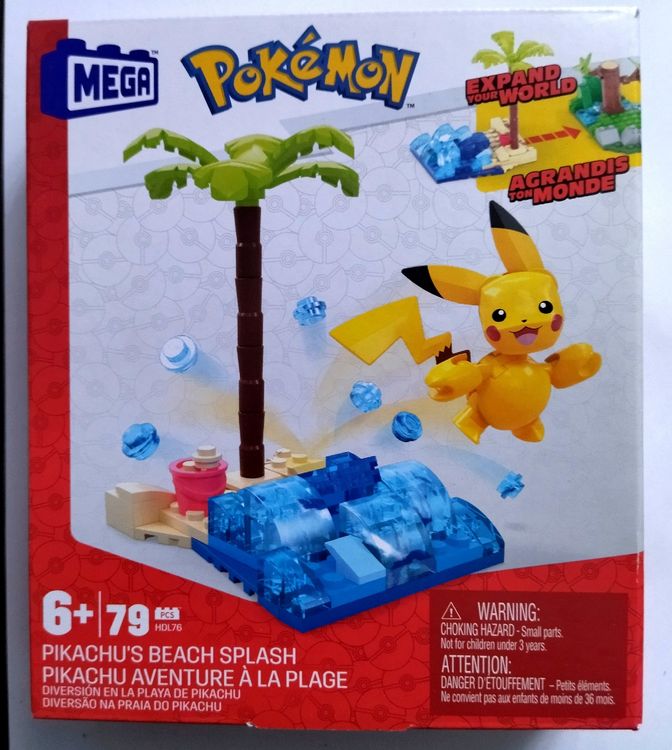 Mega Pokemon Bausatz, Pikachus Beach Splash, 79 Teile (Neu (gemäss ...