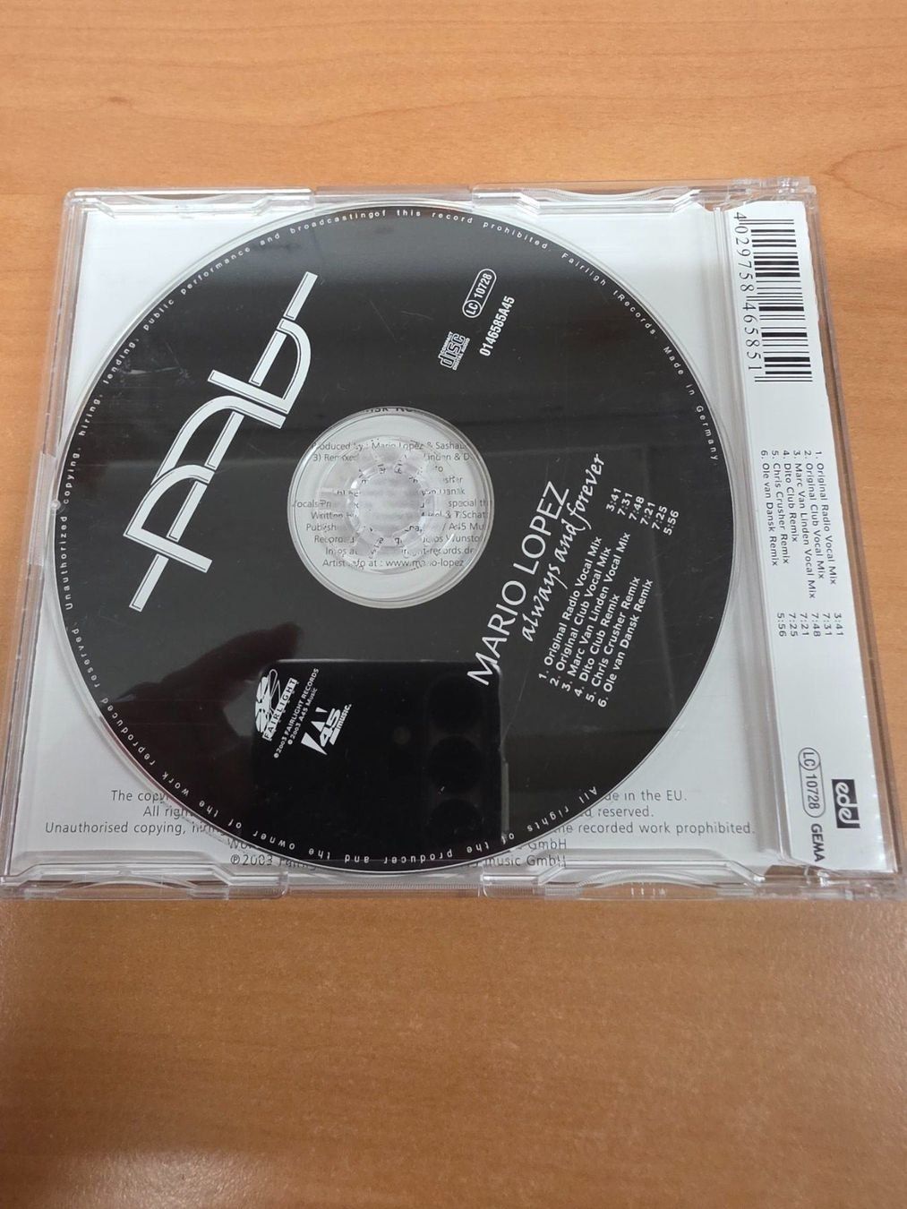 CD Single - Mario Lopez – Always And Forever (Trance, 2003) (Gebraucht ...