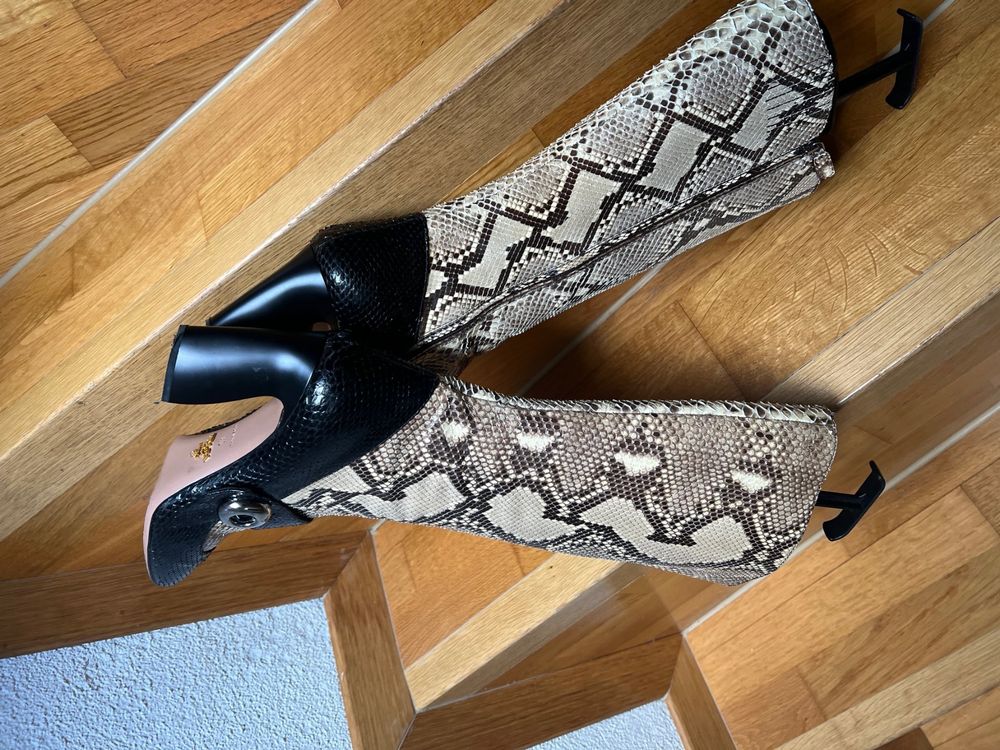 Prada Python Mary Jane Stiefel Boots Schlangenleder Gr. 40 (Gebraucht ...