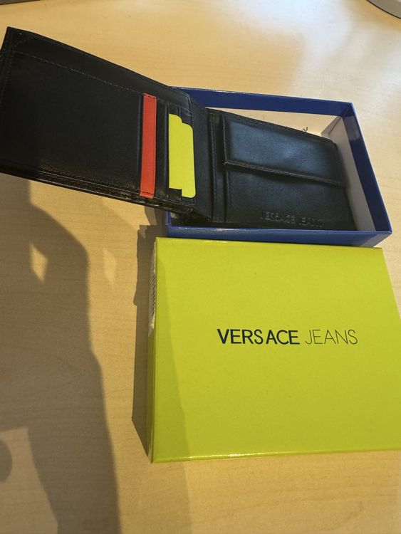 New Black Leather Wallet Versace Jeans with coin pocket (Neu und ...