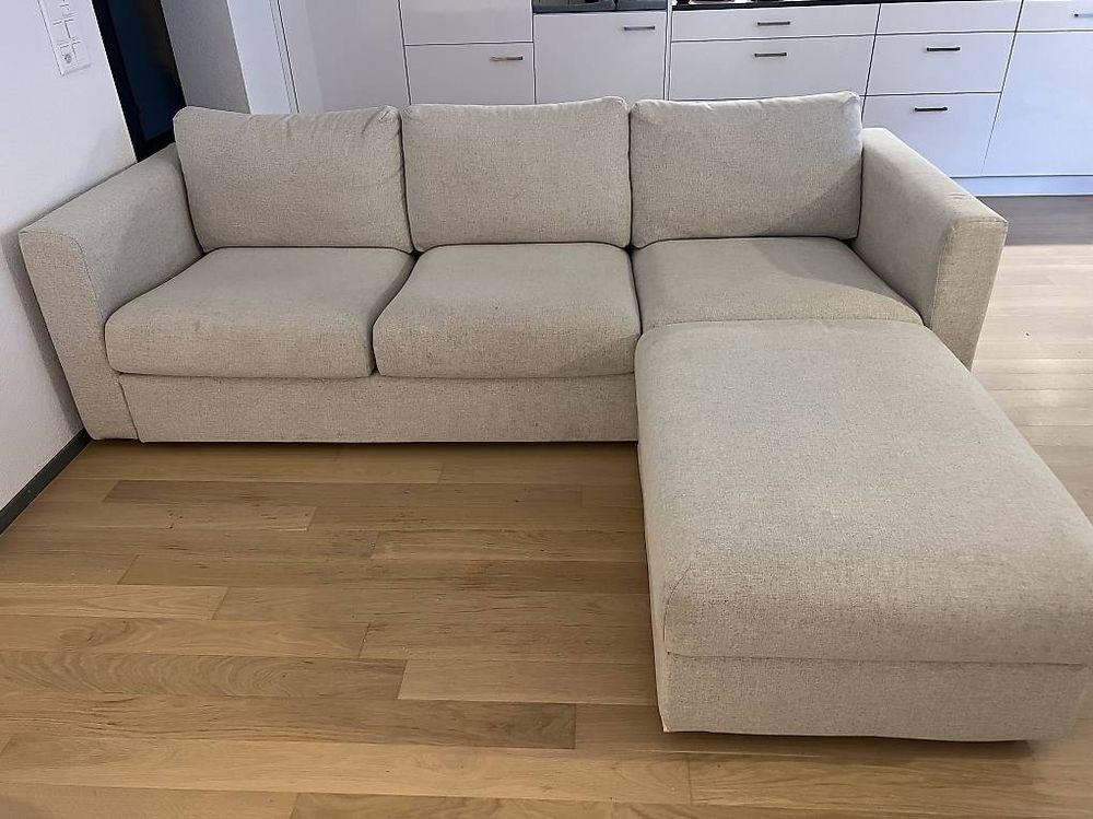 VIMLE 3er-Sofa mit Hocker beige/grau (Gebraucht) in Dübendorf für CHF ...
