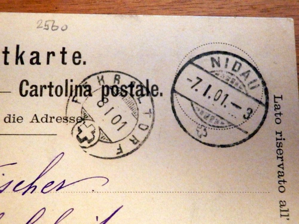 Postkarte 5 Rp. Nidau 7. I. 01 (Gebraucht) in Ueberstorf für CHF 3 ...