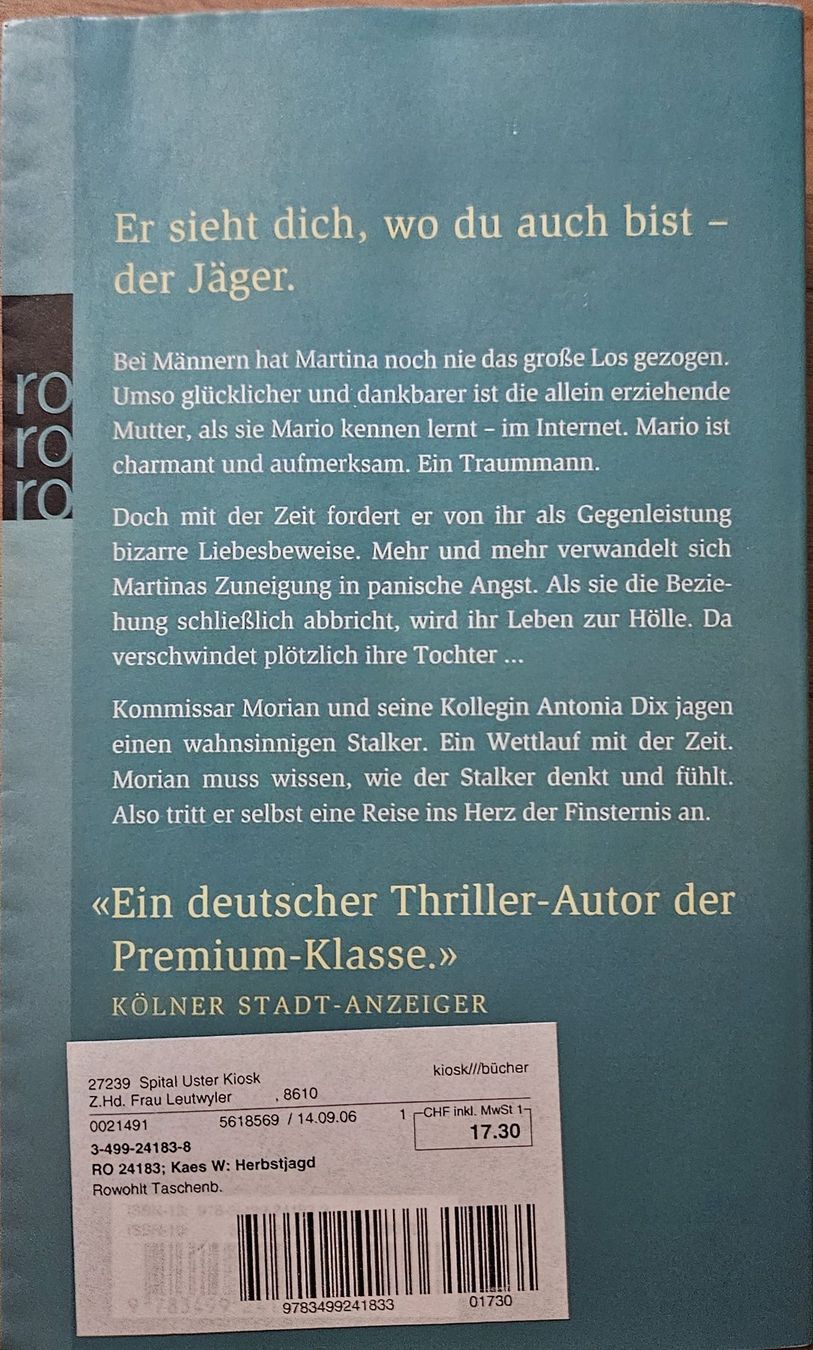 Wolfgang Kaes - Herbstjagd - Band 3 (Gebraucht) in Hinwil für CHF 3 ...