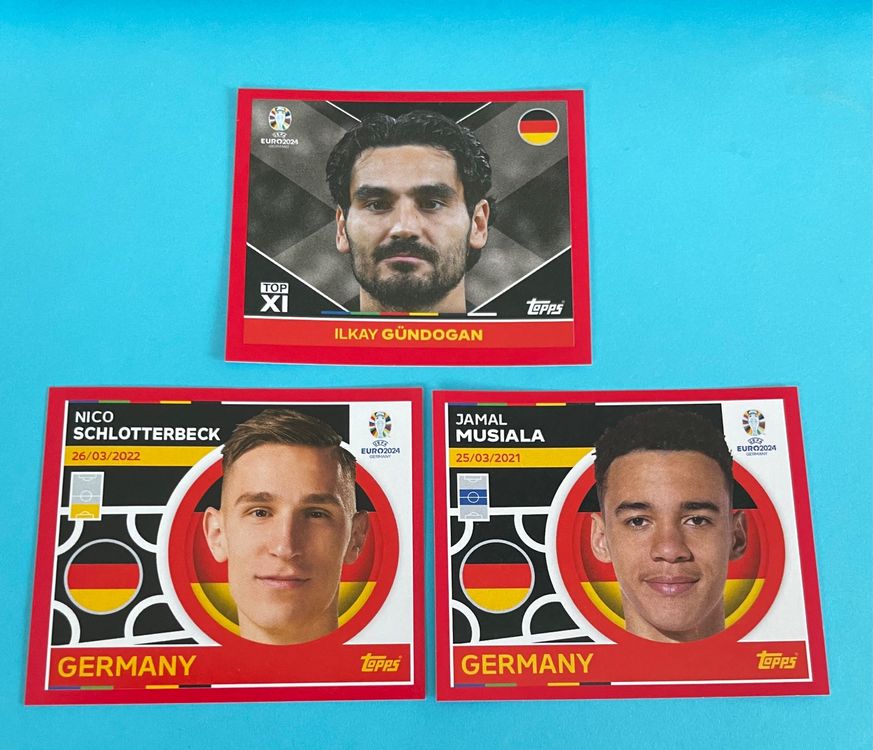 Topps Euro 2024 Sticker GERMANY 3x- GER TOP 2, GER 5, GER 11 | Kaufen ...