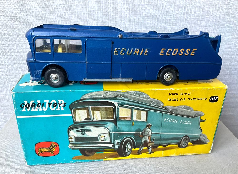 🟡🔵 CORGI TOYS # 1126 / Ecurie Eccose Racing Car Tra / 1961 (Gebraucht ...