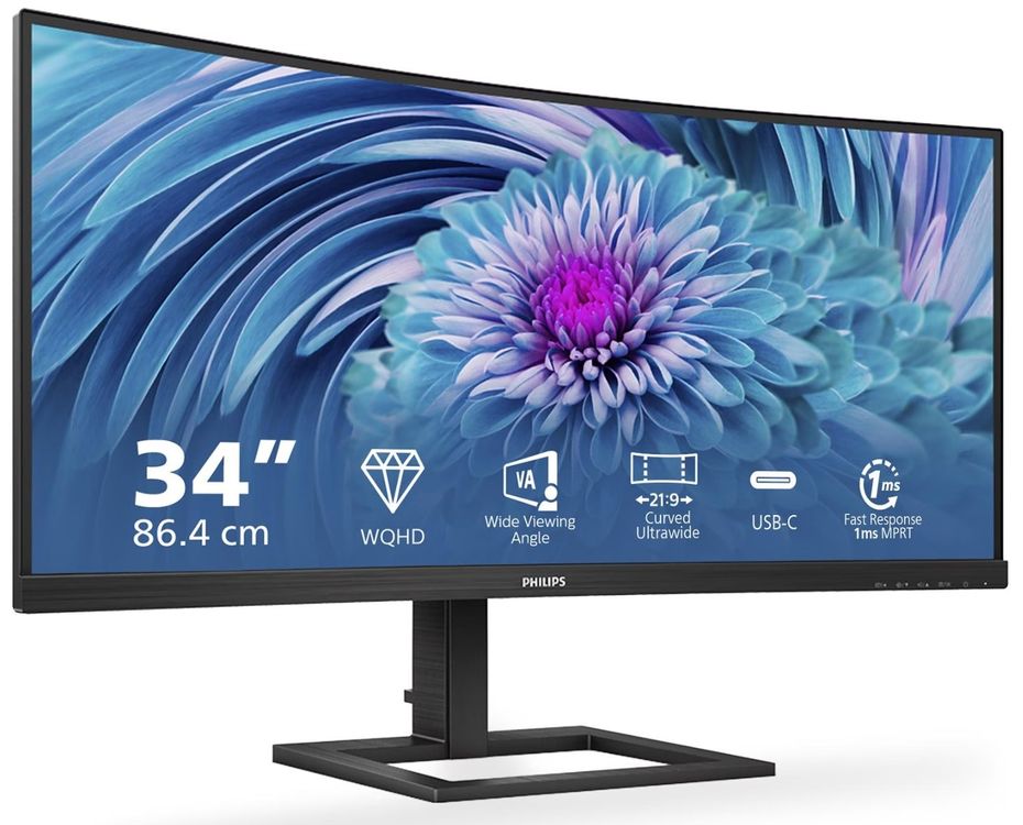 Philips Monitor Curved, with bluetooth mouse & keyboard! (Gebraucht) in ...