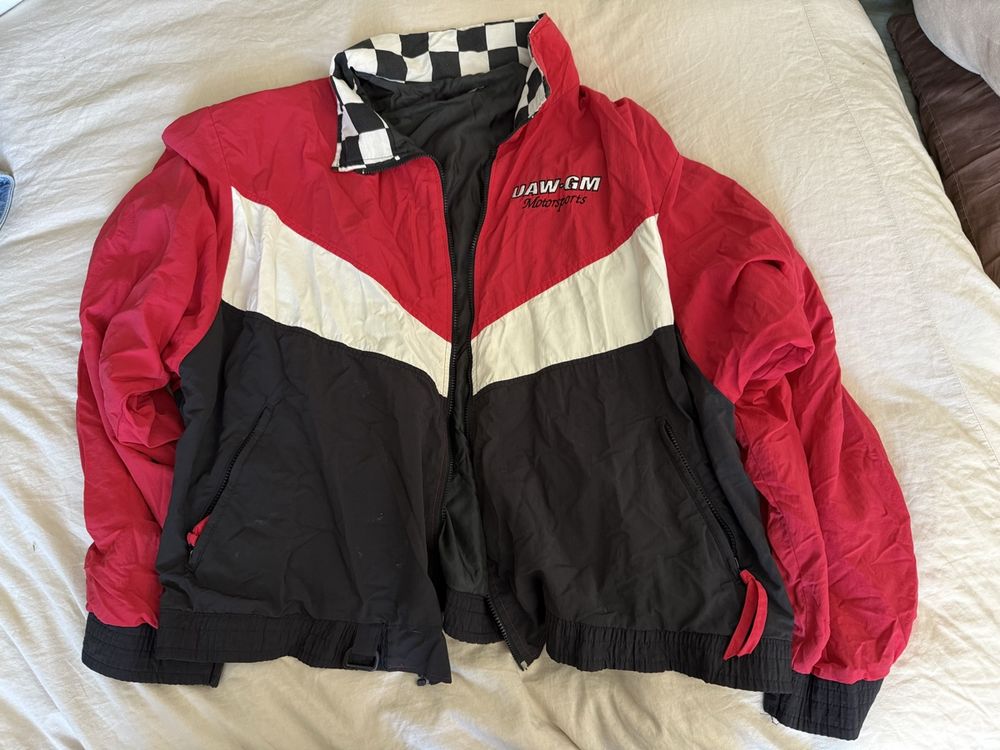 Red Vintage Jacket racing checkerboard neck (Gebraucht) in Zürich für ...