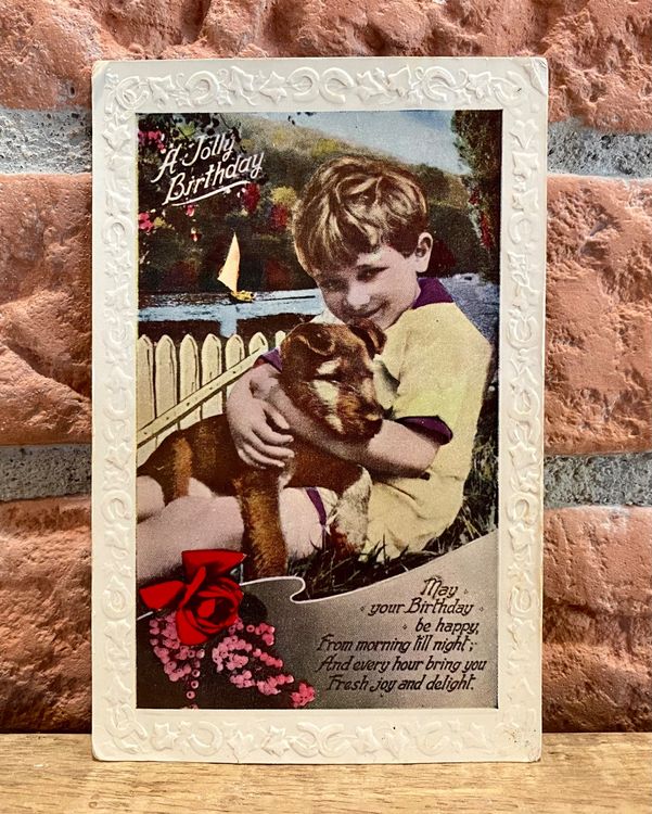 Antike Foto AK Kind - Junge mit Hund aus England (Gebraucht) in Root für CHF 1 – mit Lieferung ...