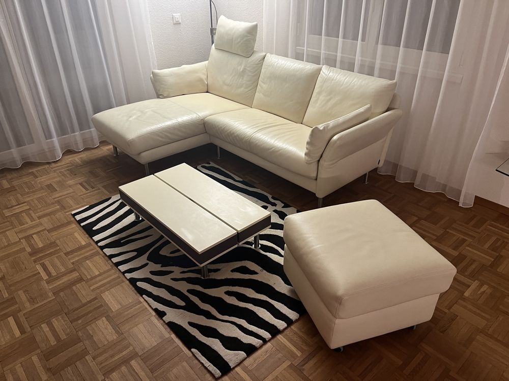 Elegante Intertime Ledercouch, creme-weiss, Top Zustand! (Gebraucht) in ...