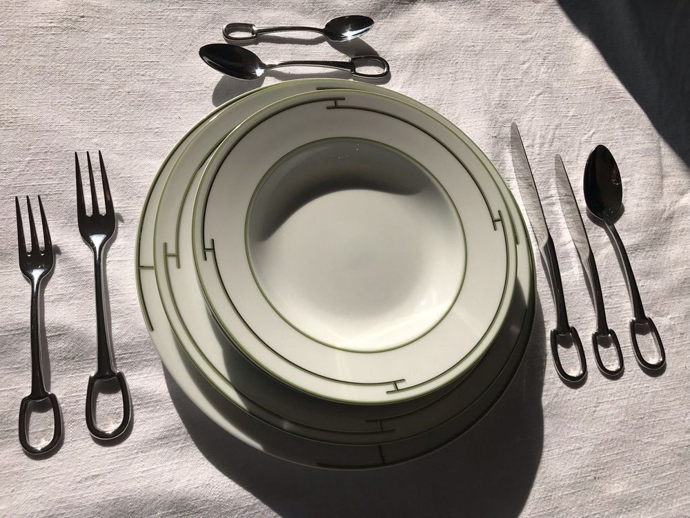 8 HERMES Teller «Rythme» (Gedeck für 2 Personen) WIE NEU | Kaufen auf ...