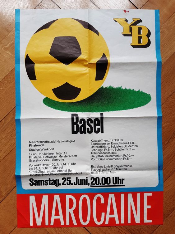 Vintage Plakat BSC Young Boys - FC Basel, YB Bern, Marocaine | Kaufen auf Ricardo