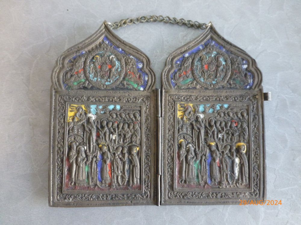 Antike Russische Ikone, Reise-Diptychon mit Email. (Gebraucht) in Pratteln für CHF 62 – mit ...