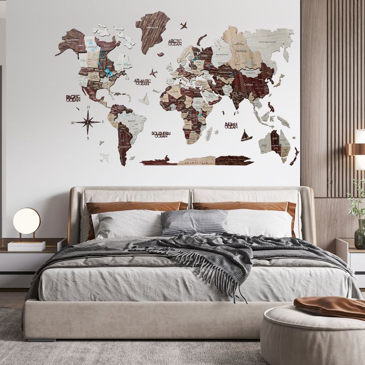 3D Weltkarte 150x90 cm aus Holz (Neu und originalverpackt) in Burgdorf für CHF 249 – mit ...