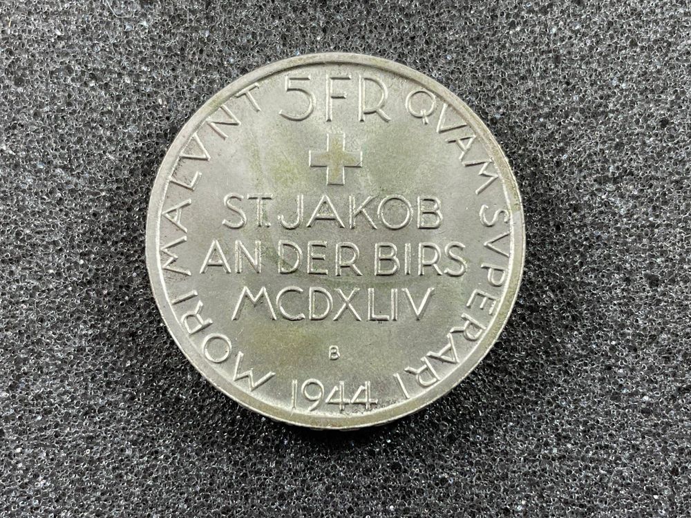 5 Franken Silber St. Jakob 1944 -unc (Gebraucht) in Reitnau für CHF 14 – mit Lieferung auf ...