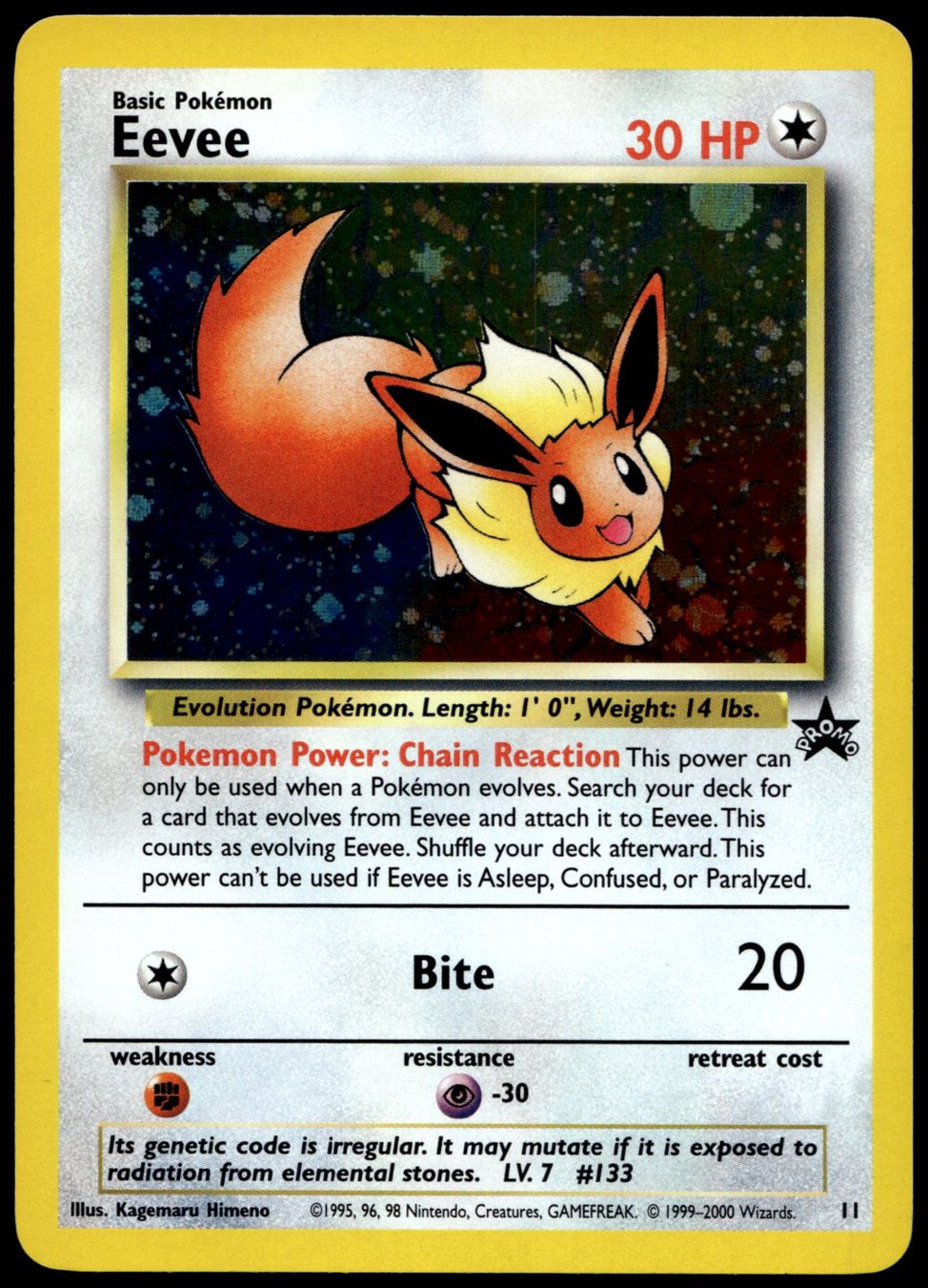 Eevee #11 Holo Pokémon League 2000 Black Star Promo ab 1.- (Neu (gemäss ...