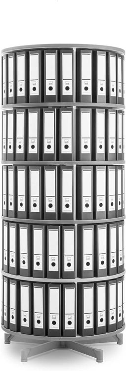 Ordnerdrehsäule Moll Depotfile Ø 80 cm, 5 Etagen, weiss/grau | Kaufen ...