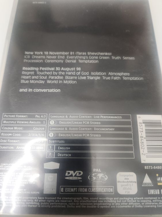 New Order DVD - NewYork 81/Reading Festival 98/3 16 Rare! (Gebraucht ...