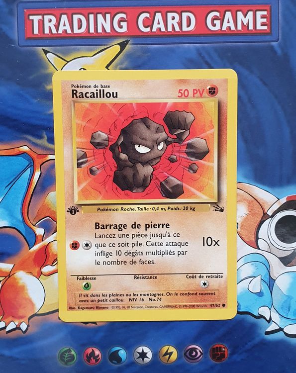 Carte Pokémon Racaillou (Fossile) 47/62 1ère édition (fr) (Neu (gemäss ...