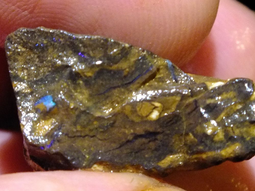 BOULDER ROH OPAL 57.35 Karat Gebot 1.- Top Blau Grün Feuer (Neu und ...