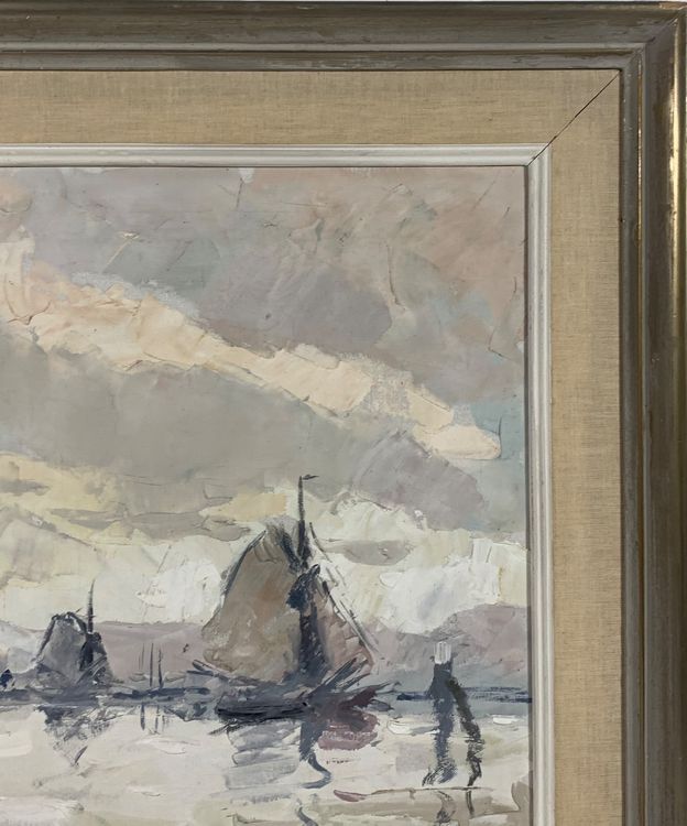 Hafenszene mit Schiffe Gemälde unleserlich Signiert (Gebraucht) in Root für CHF 90 – mit ...