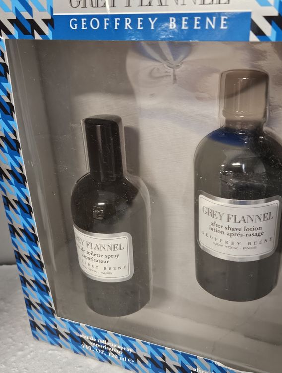 Herren Duft-Set Geoffrey Beene GREY FLANNEL EdT + AsL 120ml (Neu und ...